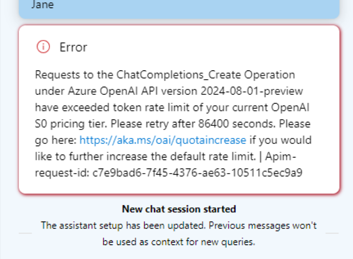 Getting have exceeded token rate limit of your current OpenAI ... Getting have exceeded token rate limit of your current OpenAI ...