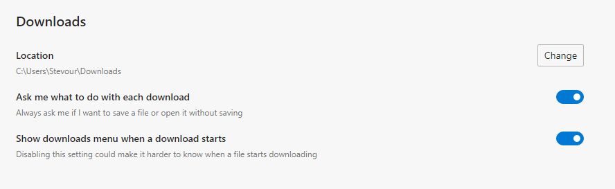 How can i make Edge "Ask where to save" each time i download a file ...