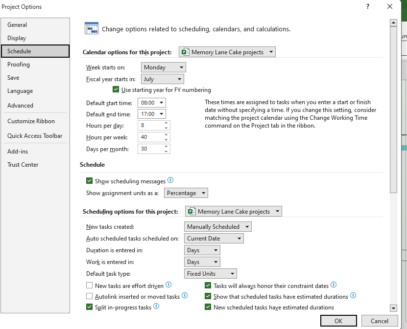 Task Start And End Dates Not Calculating Correctly In Microsoft Project