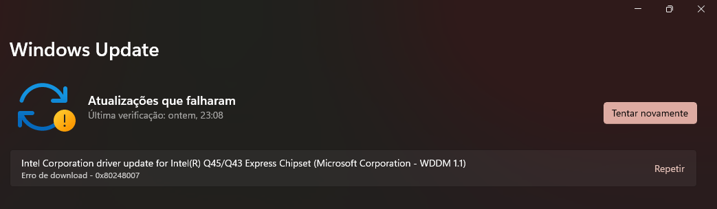 Erro de download - 0x80248007 Windows 11 - Microsoft Q&A Erro de download - 0x80248007 Windows 11 - Microsoft Q&A