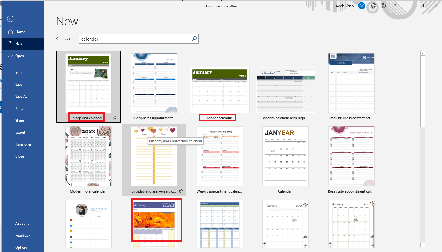 Calendar in Word - Microsoft Q&A