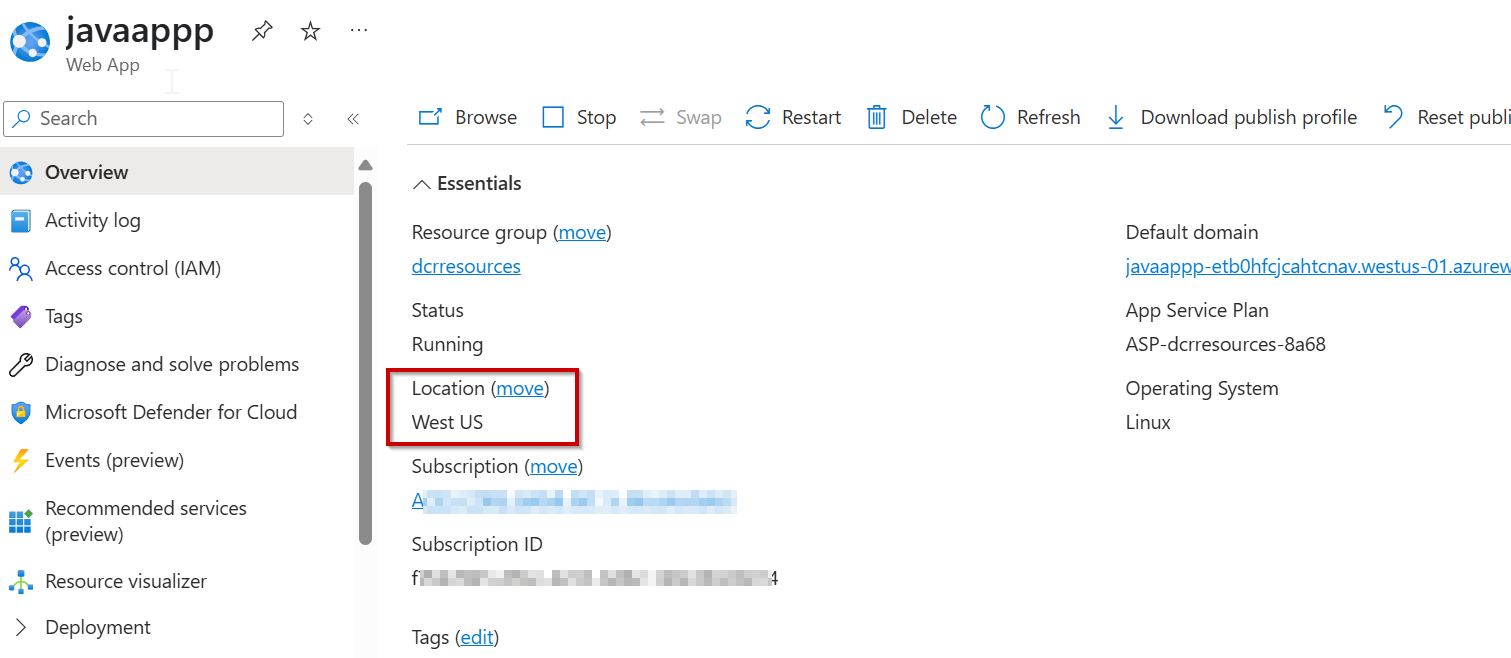 Azure east us region Java 17 app not working, but app is working fine ...