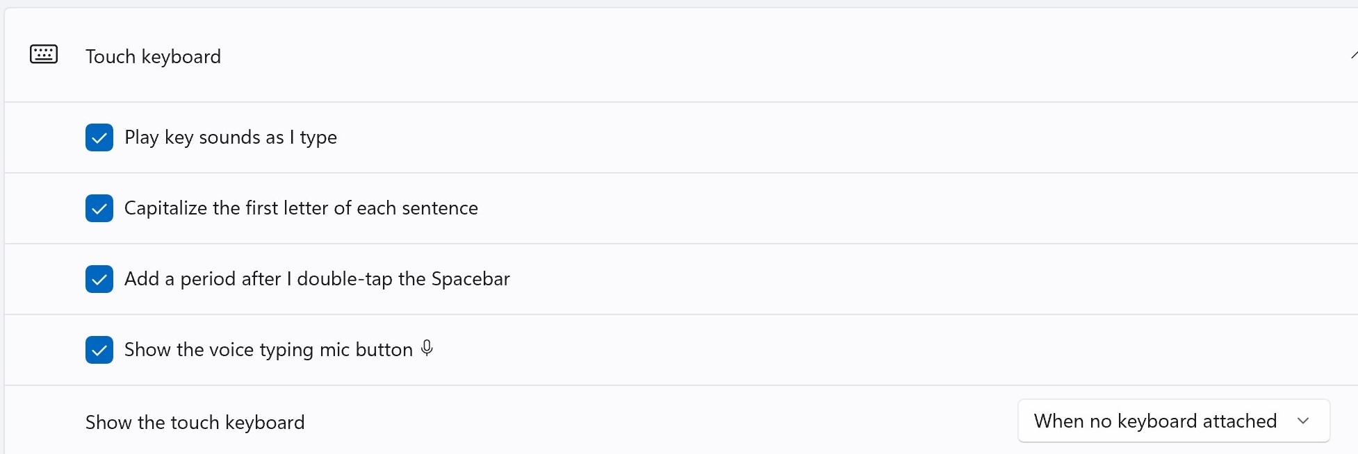 Touch keyboard doesn't show up when set it to "when no keyboard attached" - Microsoft Q&A