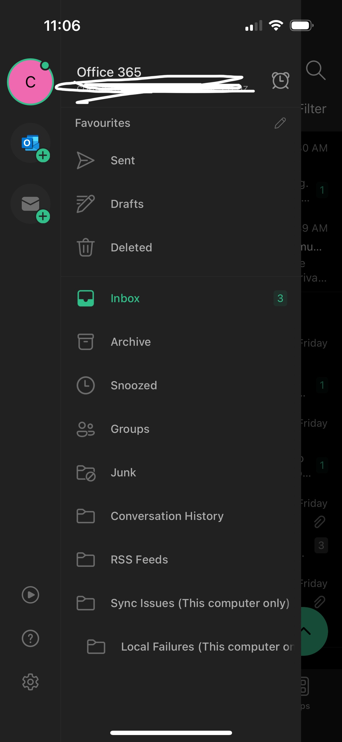 iOS outlook app not showing email folders - Microsoft Q&A