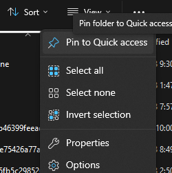 Window 11 - quick access menu disappeared, no pinned files/folder ...