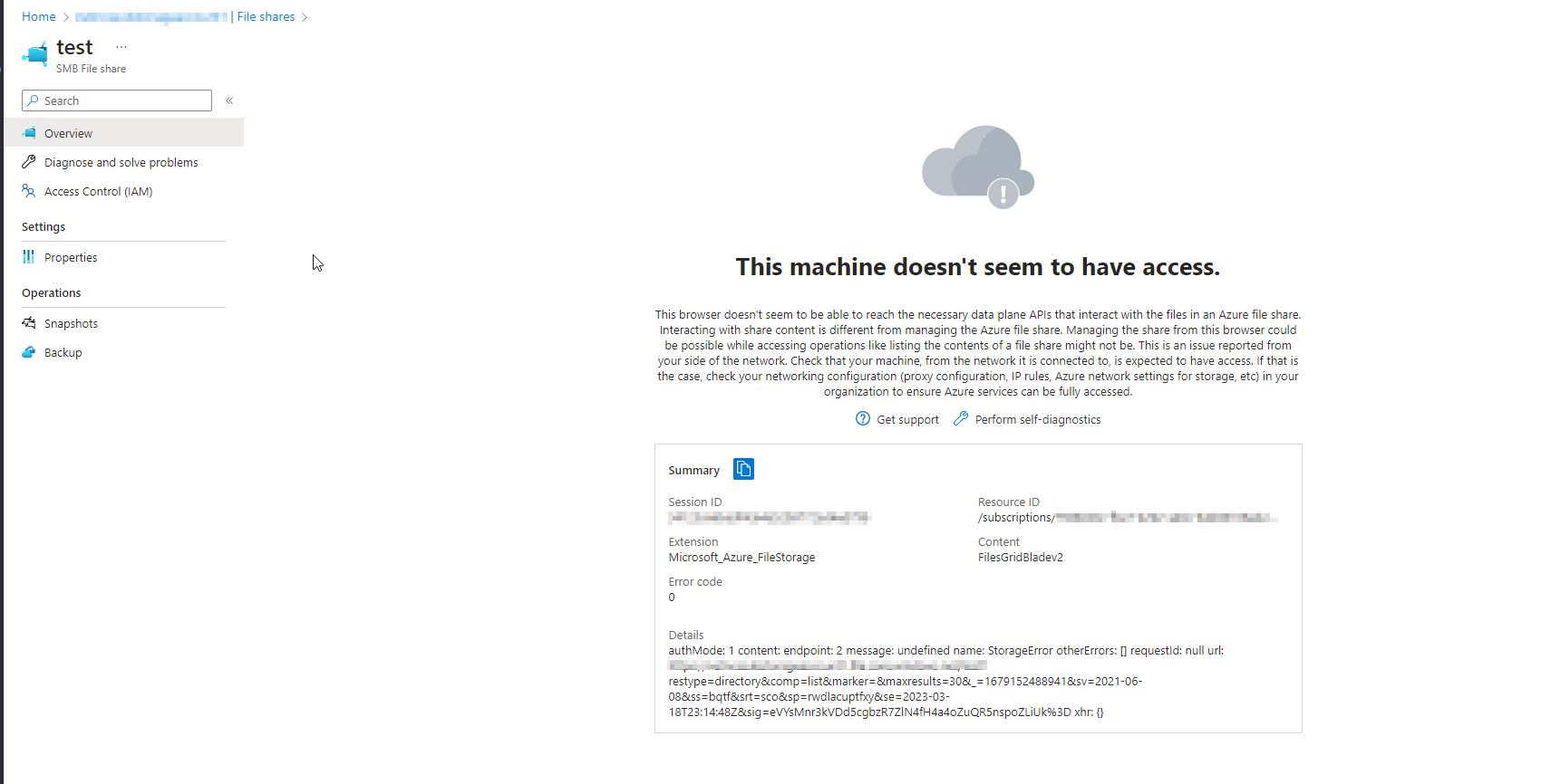 Cannot access Azure Files Share from Azure Portal - Microsoft Q&A Cannot access Azure Files Share from Azure Portal - Microsoft Q&A