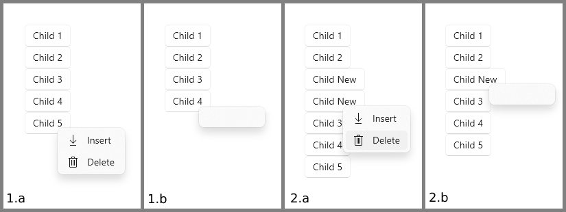 WinUI 3: Context MenuFlyout disappears upon deleting newest item or item at last index of ...