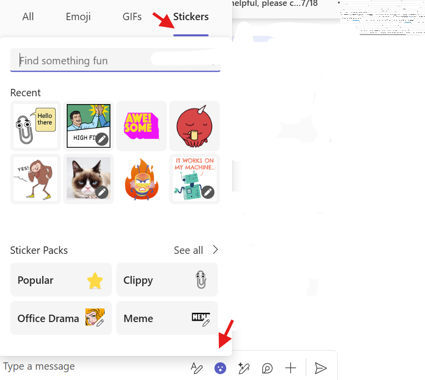 Where are the OneNote stickers - Microsoft Q&A