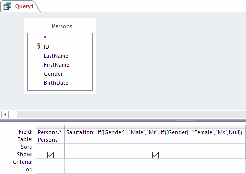 How to create a link between salutation and gender in microsoft acess ...