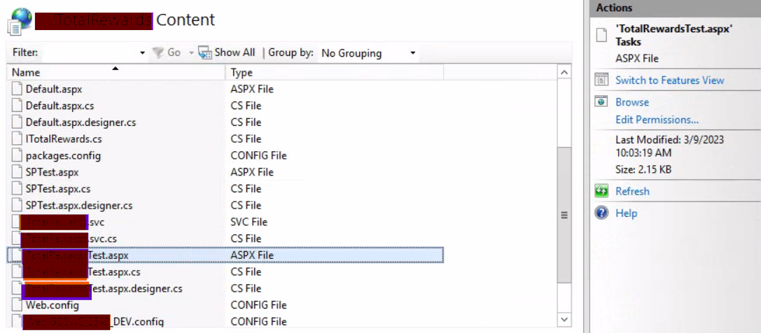 Error 500.19 in server with IIS 10 after deployment a new version of a ...