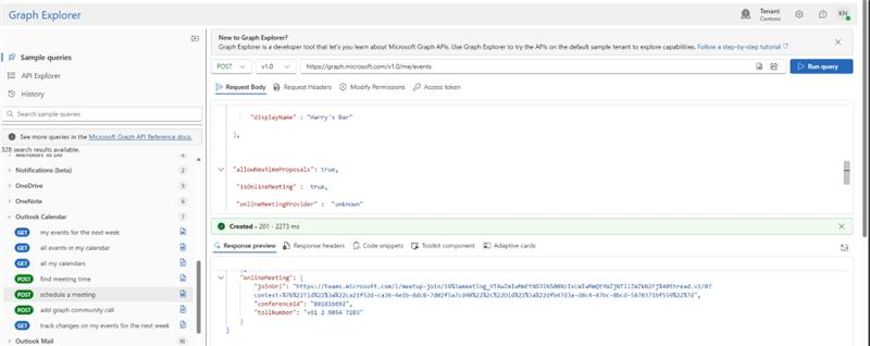 Unable to schedule meeting on Microsoft teams using Microsoft graph api - Microsoft Q&A