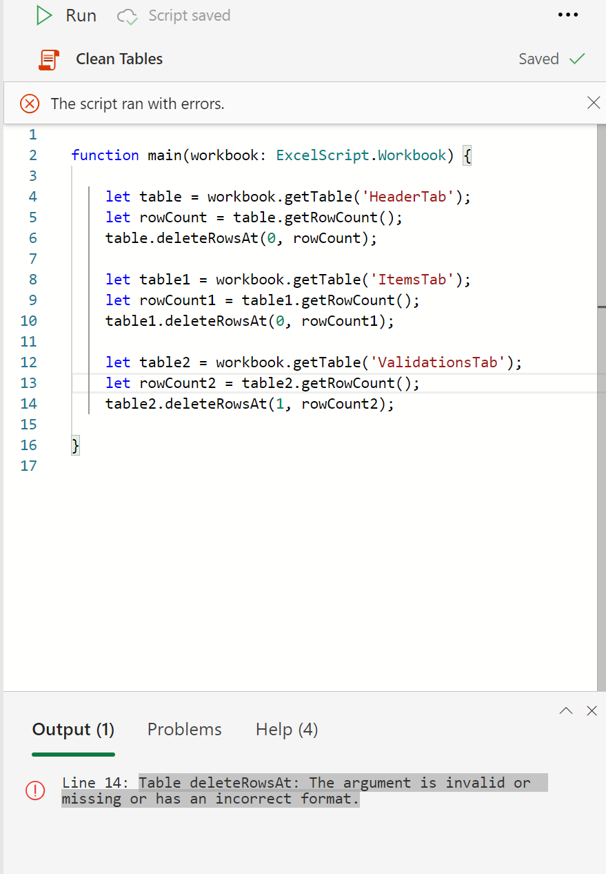 How To Delete All Rows Of A Table Skipping The First Row With Excel Script Without Fail By This 1197