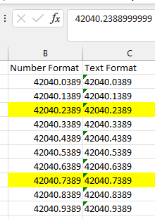 why do I have extra decimal places in the formula bar with number ...
