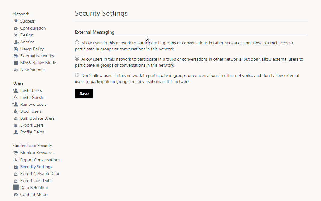 Yammer Admin Center inconsistent menus - Microsoft Q&A