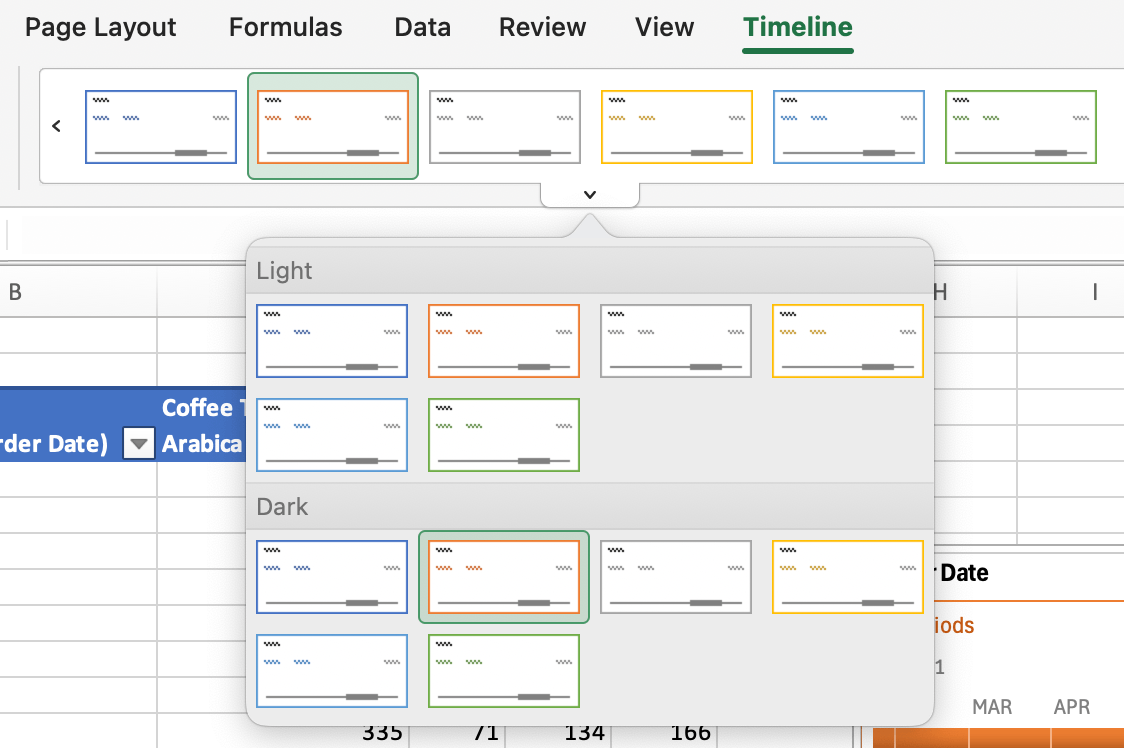 Custom style for Pivot Chart Timeline on MacOS - Microsoft Q&A