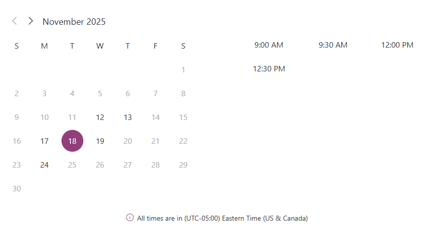 How can I show all of my available time slots on my Bookings page for ...