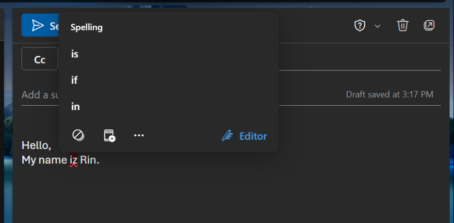 Spell check isn't working in Outlook Web - Microsoft Q&A