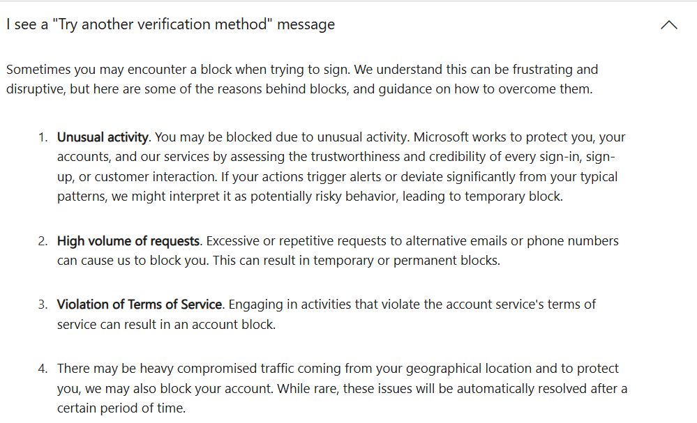 How to unlock account when phone number verification doesn't work - Microsoft Q&A