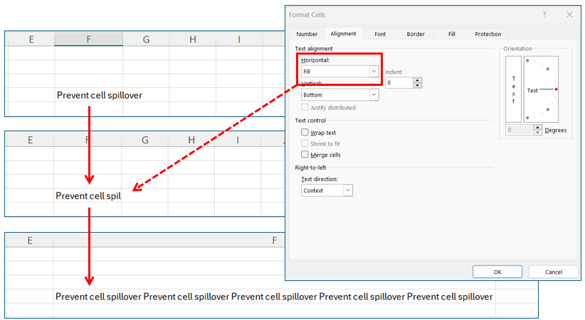Unexpected behavior when preventing cell spillover in multiple selected cells - Microsoft Q&A