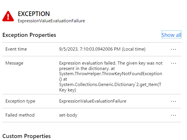 Exception thrown while using caching in apim - Microsoft Q&A Exception thrown while using caching in apim - Microsoft Q&A