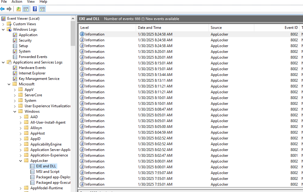 Not Receiving Azure Windows Microsoft Windows Applocker Exe And Dll Events In Log Analytics