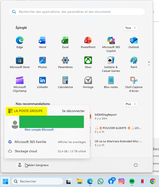 suppression association compte la poste groupe - Microsoft Q&A