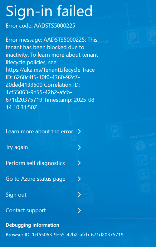 How can I fix the AADSTS5000225 error? - Microsoft Q&A