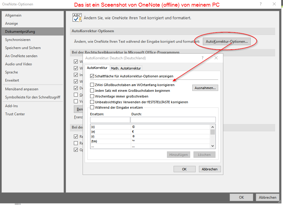 OneNote online Autokorrektur ausschalten - Microsoft Q&A