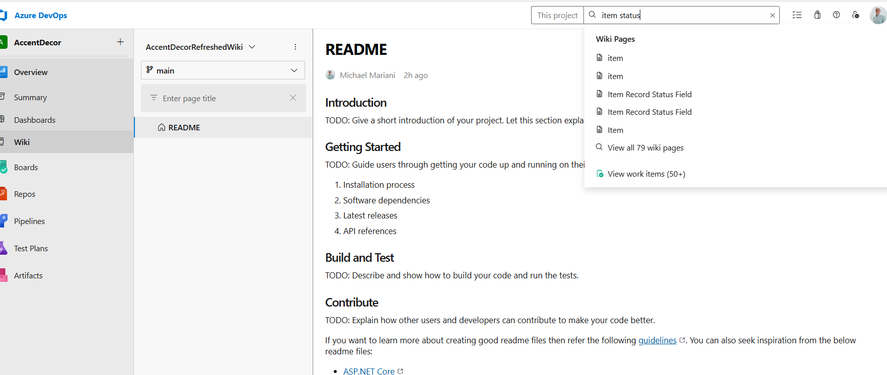 I need to reindex azure devop services wiki - Microsoft Q&A