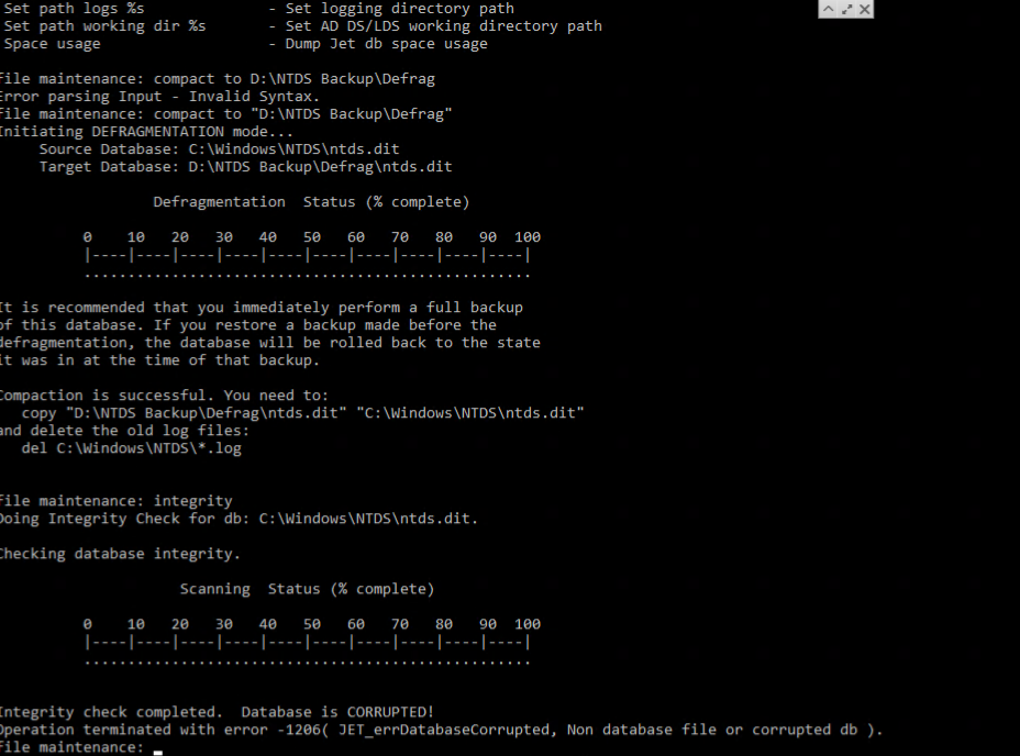 Active Directory Replication Failure & NTDS Corruption (Single DC/GC Environment) - Microsoft Q&A