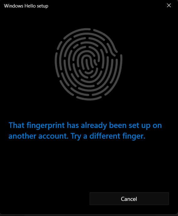 unable to setup fingerprint lock due finger already been setup ...