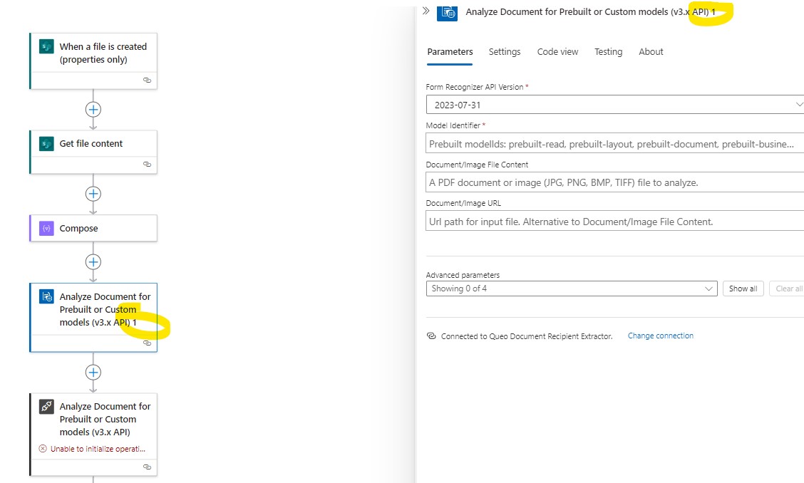 Azure Logic Apps Form Recognizer Connector - Name change issue - Microsoft Q&A