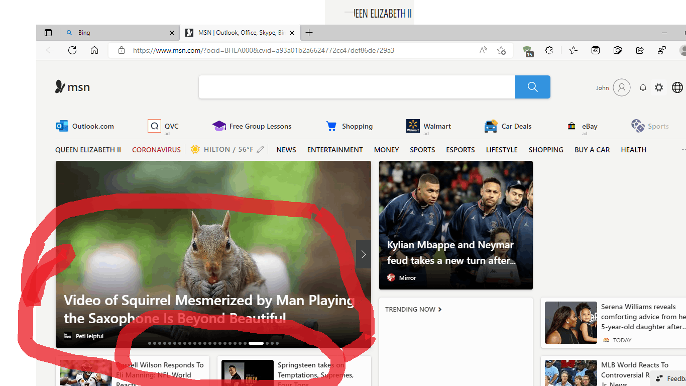 msn homepage scroll slide show buttons - Microsoft Q&A