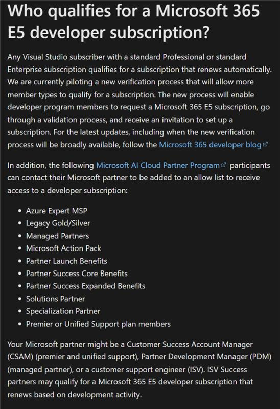 Request for Assistance with Microsoft 365 Developer Program Access - Microsoft Q&A