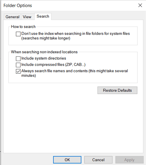 Windows 10 Search All Subfolders - Microsoft Q&A