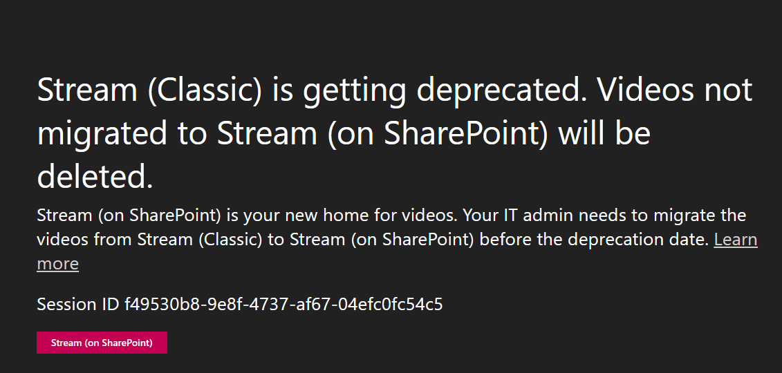 Stream - Classic - Microsoft Q&A