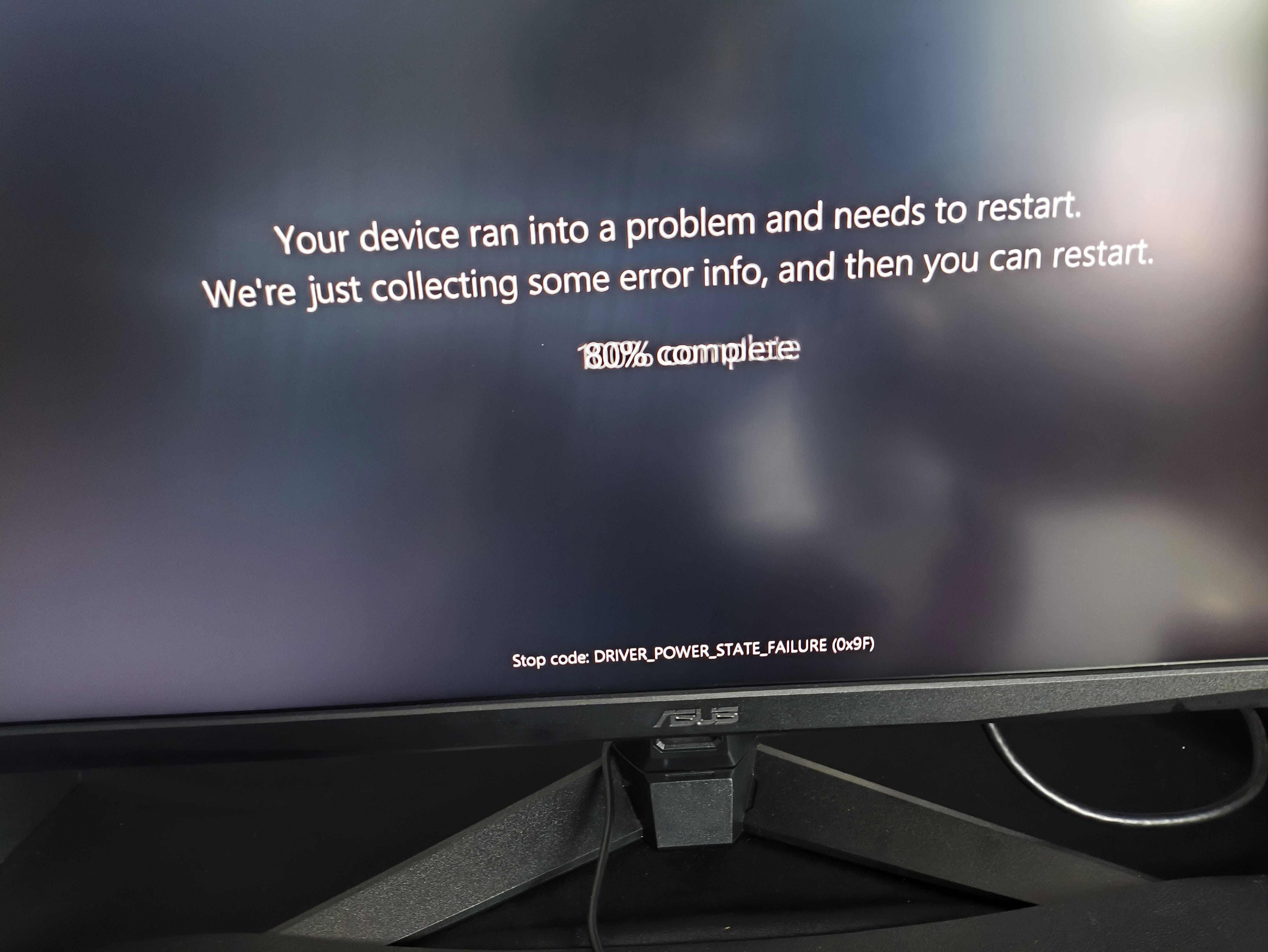 driver_power_state_failure (0x9f) error after a brief moment of ...