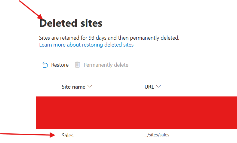 Unable to permenantly delete SharePoint site which is connected to ...