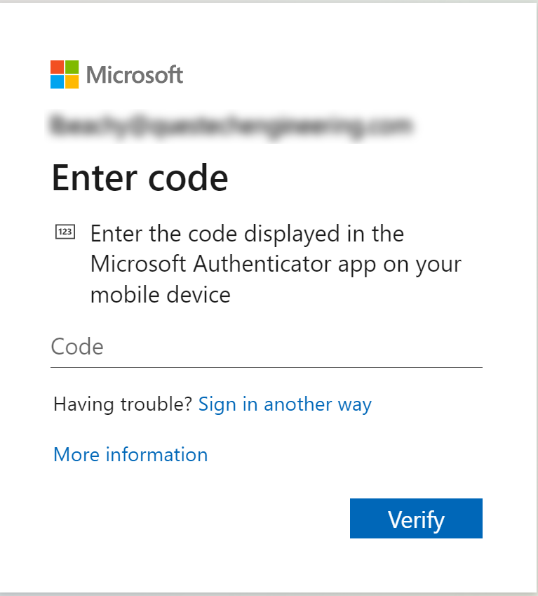 I am trying to set up a new work account, but the Authenticator ...