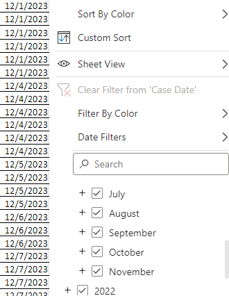 How can I fix my filter to show all months and years? - Microsoft Q&A