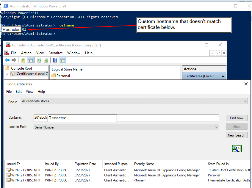 ASR replication appliance, IIS, and Certificate - Microsoft Q&A