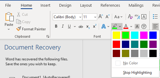 Selected Text is highlighted black in Word - Microsoft Q&A