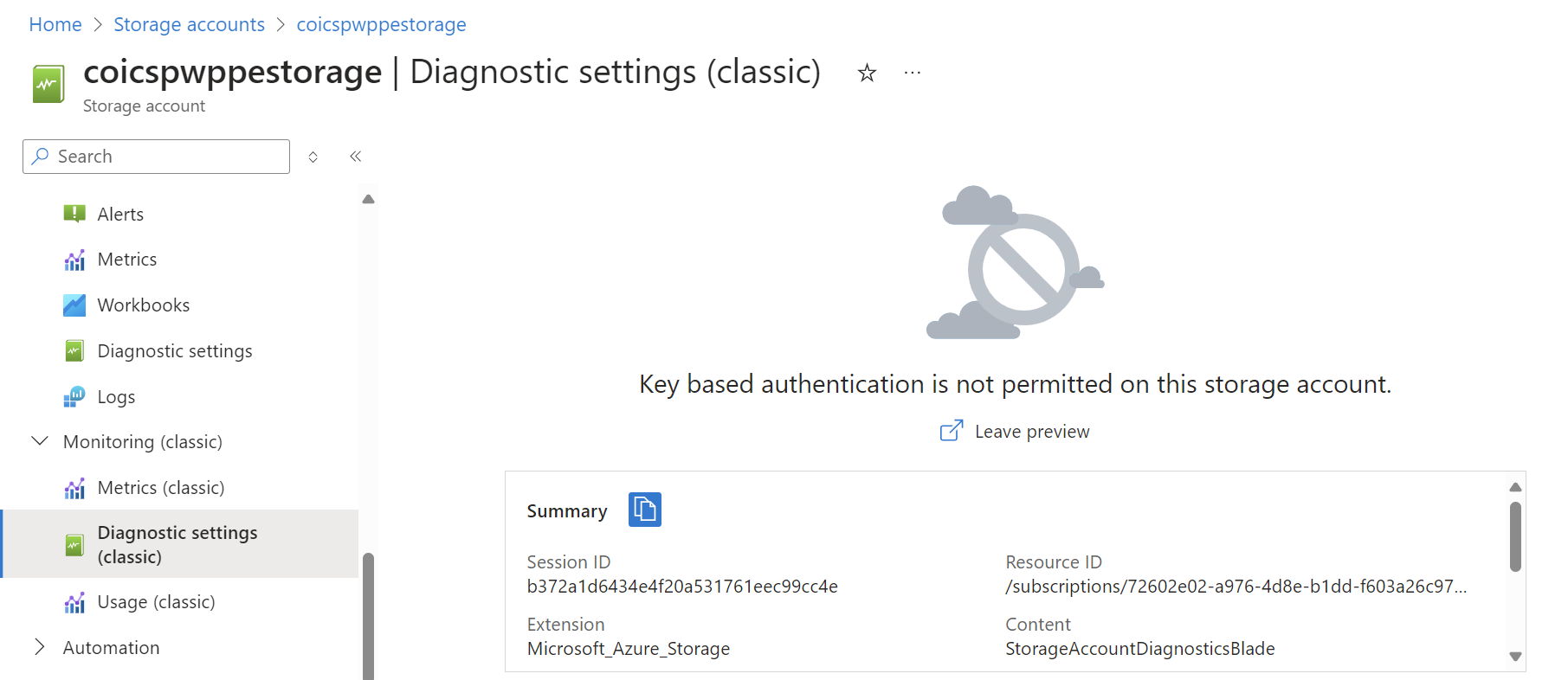 Disable Diagnostic Settings - Microsoft Q&A
