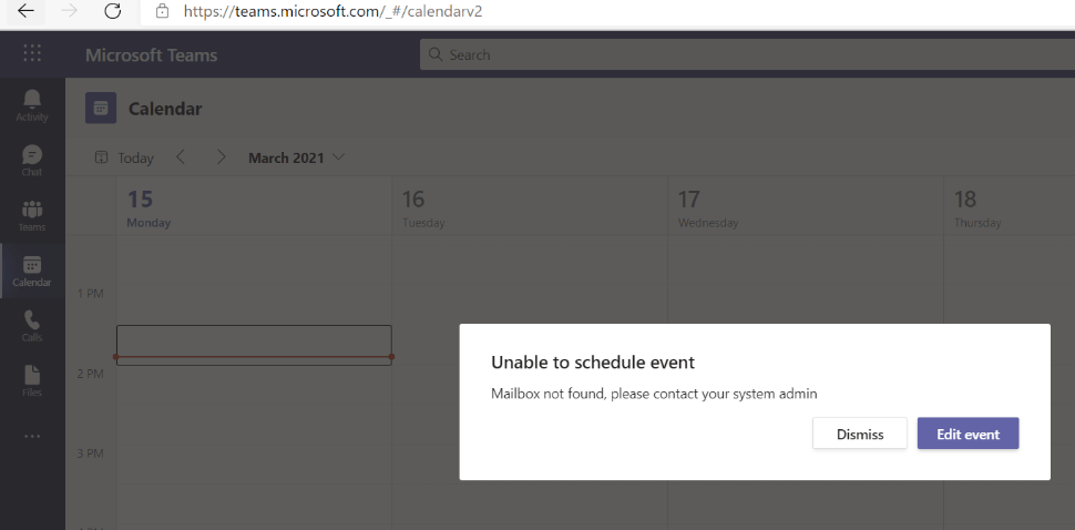 Teams Calendar are not available. - Microsoft Q&A