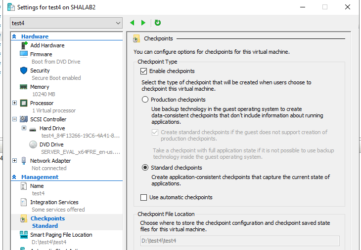 Hyper-V 2019 VM hosting SQL Server 2019 - Production checkpoints cannot ...