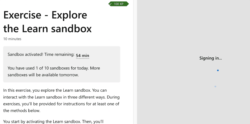 Should the sandbox begin logging time while still signing in ...