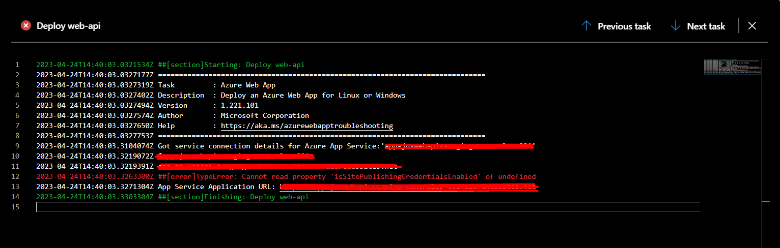 Getting error when trying to deploy from CD. - Microsoft Q&A