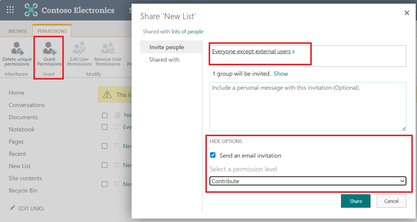 How to set contribute permission to list only in public SharePoint site? - Microsoft Q&A
