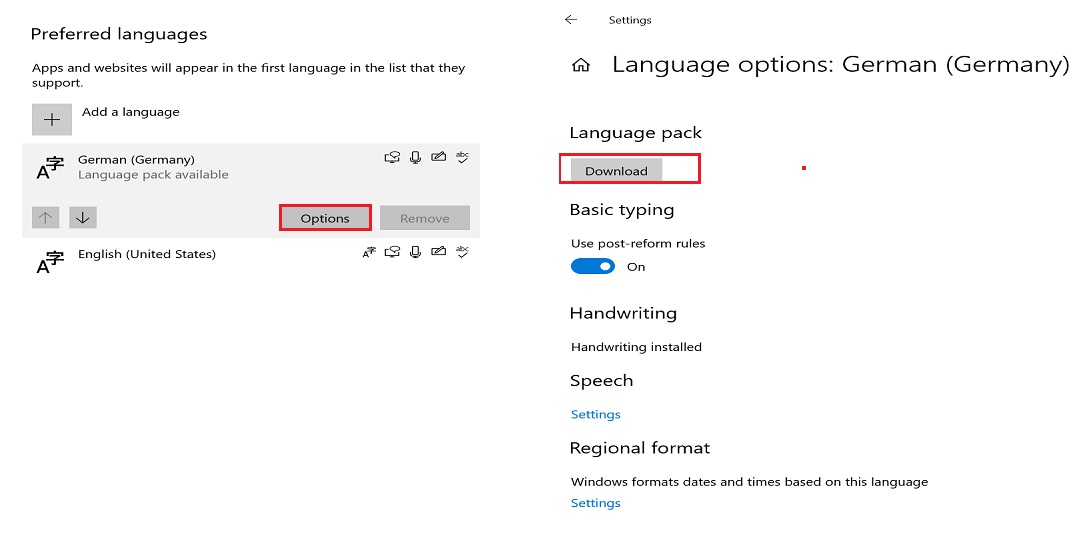 Display language not changed to German - Microsoft Q&A