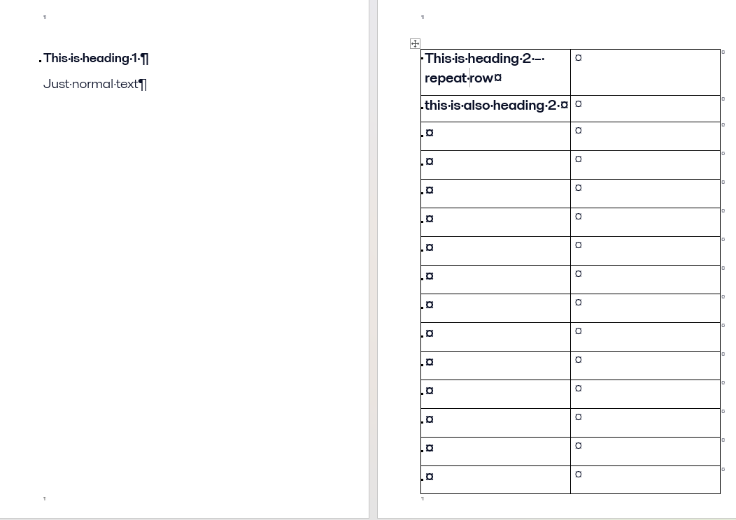 Word: How to stop a long table from starting on a new page but instead ...